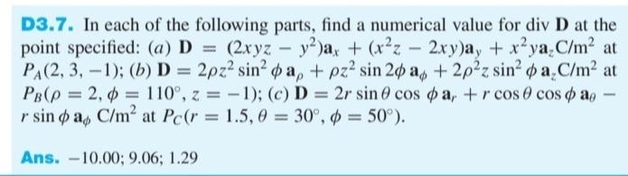 Solved D3.7. ﻿In each of the following parts, find a | Chegg.com