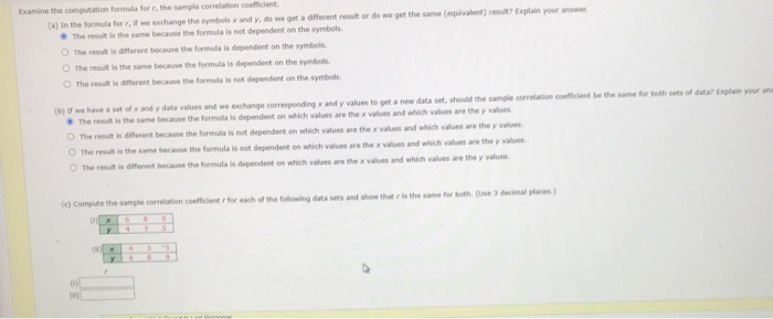 Solved Examine the computation formula for the sample | Chegg.com