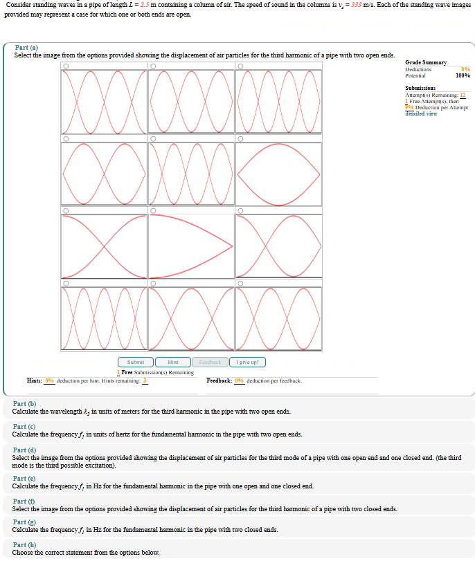Solved by an EXPERT Consider standing waves in a pipe of length \( | Chegg.com