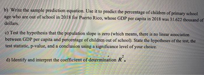 Solved The following scatter plot describes the relationship | Chegg.com