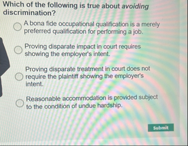 Solved Which of the following is true about avoiding | Chegg.com