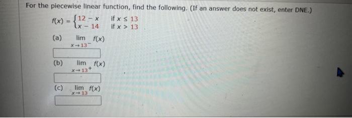 Solved For the piecewise linear function, find the | Chegg.com