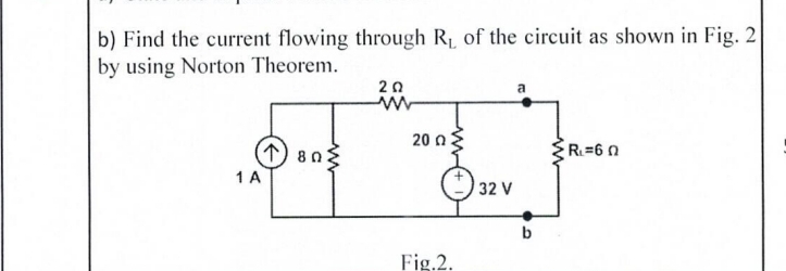 Solved 3.b) ﻿Find the current flowing through RL ﻿of the | Chegg.com