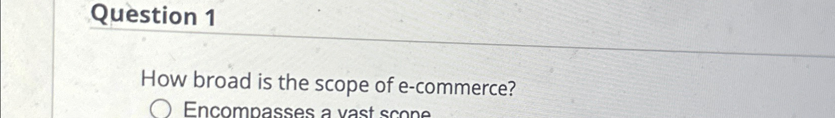 Solved Question 1How broad is the scope of e-commerce? | Chegg.com