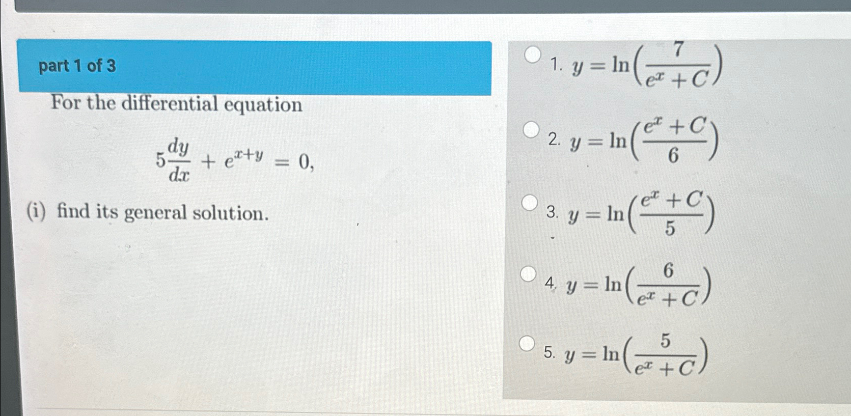 Solved part 1 ﻿of 3For the differential | Chegg.com