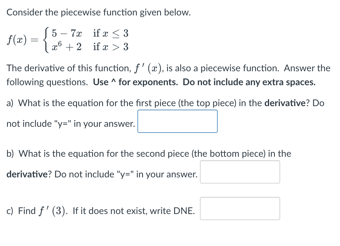 Solved Consider the piecewise function given | Chegg.com