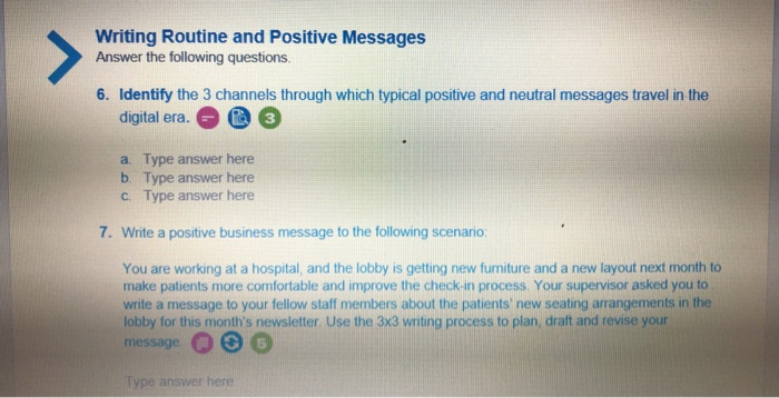 Solved Writing Routine and Positive Messages Answer the | Chegg.com