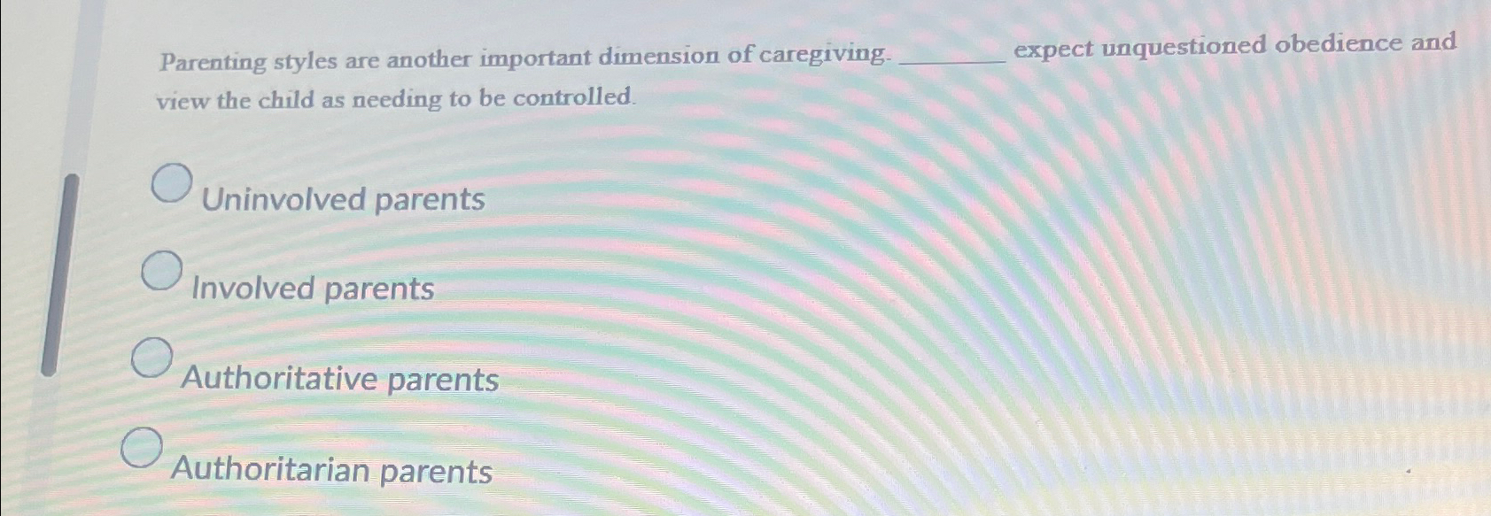 Solved Parenting styles are another important dimension of | Chegg.com