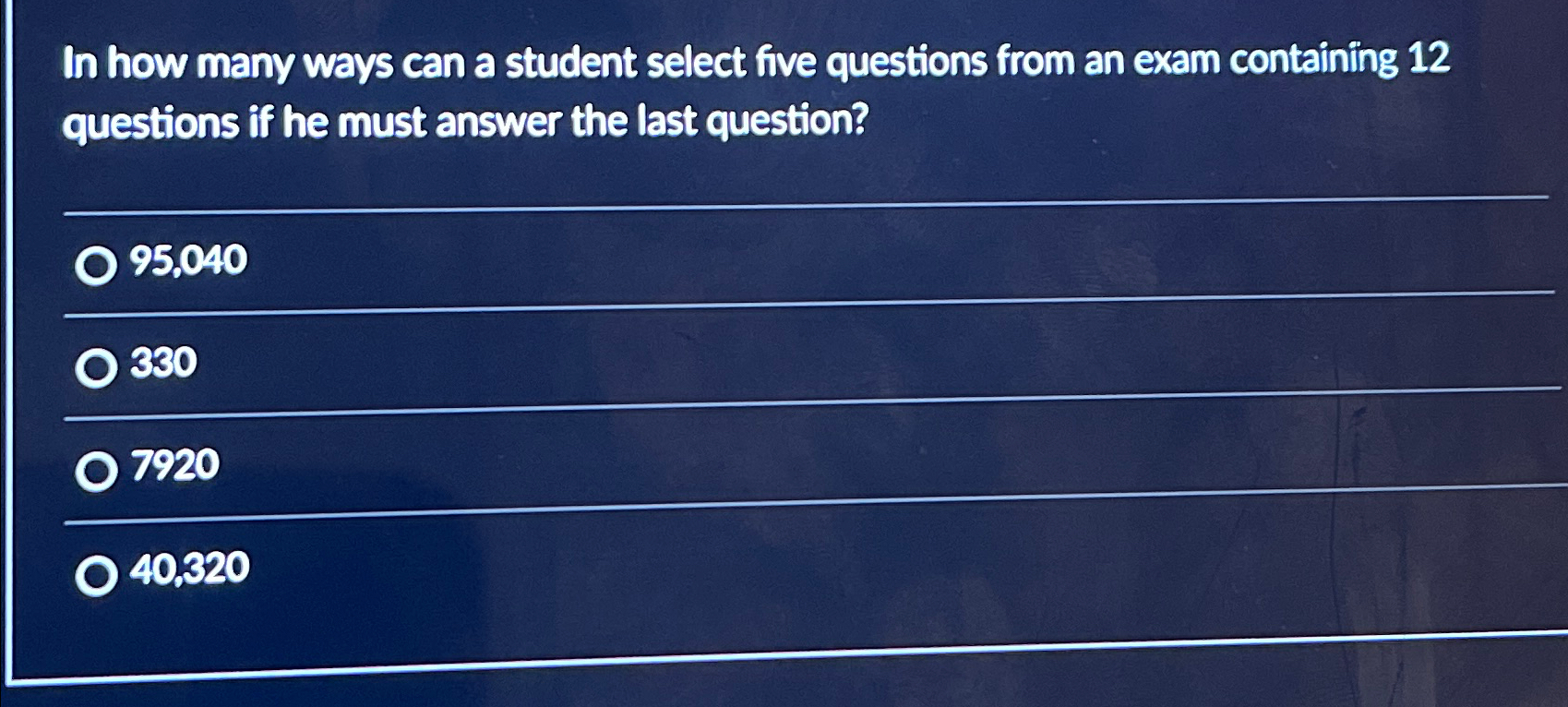 Solved In how many ways can a student select five questions | Chegg.com