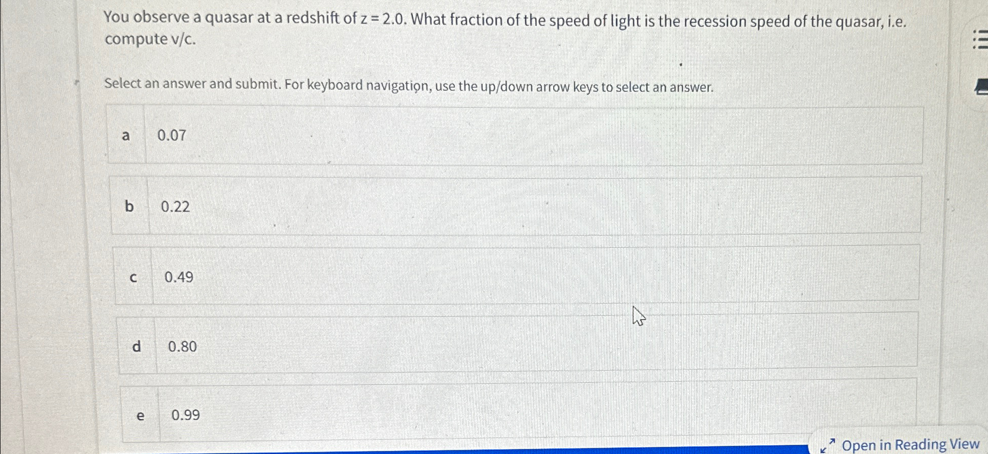 Solved You observe a quasar at a redshift of z=2.0. What | Chegg.com Solved You observe a quasar at a redshift of z=2.0. What | Chegg.com