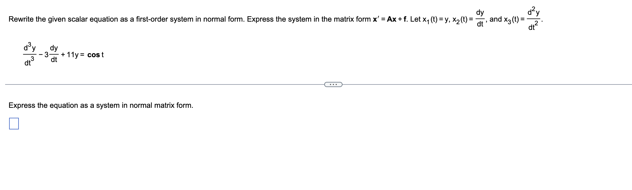 Solved Rewrite the given scalar equation as a first-order | Chegg.com