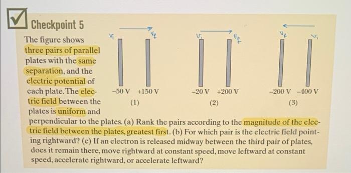 Solved Checkpoint 5 The figure shows three pairs of parallel | Chegg.com