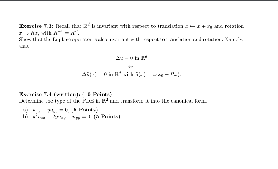 Solved Exercise 7.3: Recall that Rd ﻿is invariant with | Chegg.com