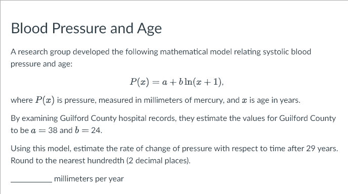Solved Blood Pressure and AgeA research group developed the | Chegg.com