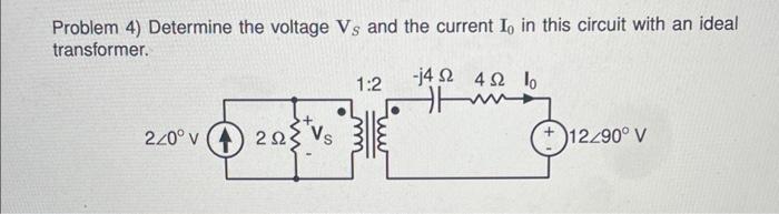 Solved Problem 3) Find V0 and the average AC power in the | Chegg.com