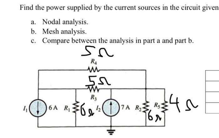 Solved Find the power supplied by the current sources in the | Chegg.com