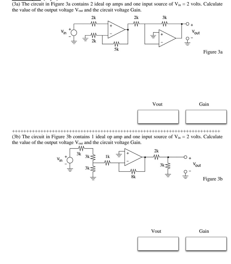 Solved (3a) The circuit in Figure 3a contains 2 ideal op | Chegg.com