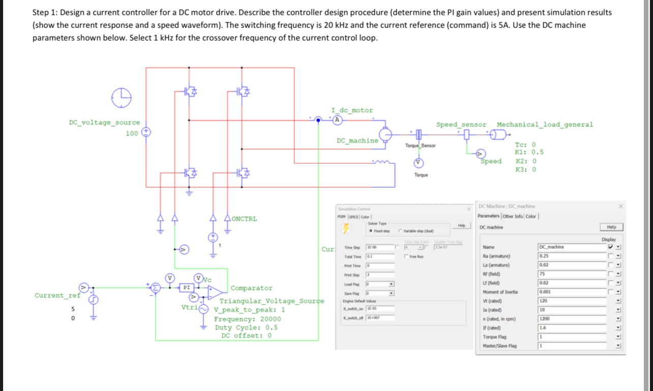 Solved by an EXPERT Draw a Design a current controller for a DC motor | Chegg.com