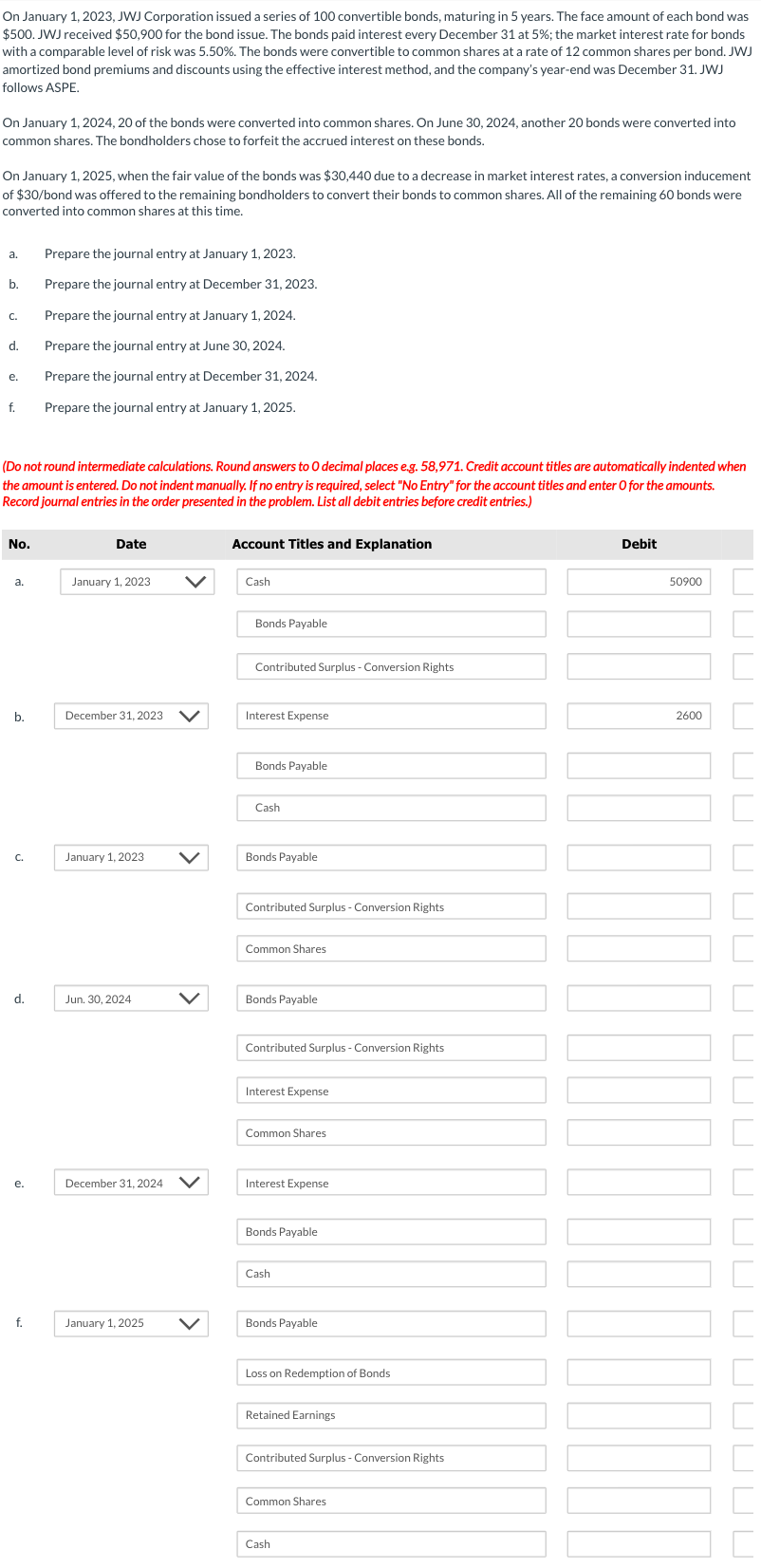 Solved On January 1, 2023, ﻿JWJ Corporation issued a series | Chegg.com