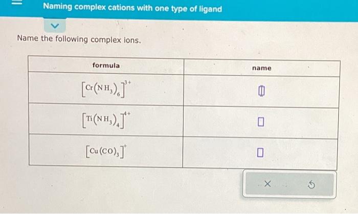 Solved Name the following complex ions. | Chegg.com