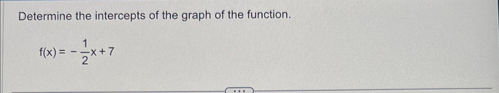 Solved Determine the intercepts of the graph of the | Chegg.com