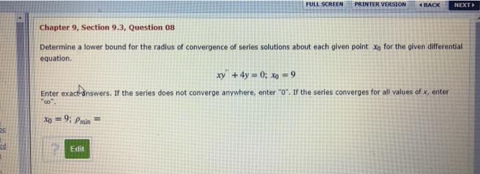 Solved FULL SCREEN PRINTER VERSION 4 BACK NEXT Chapter 9, | Chegg.com