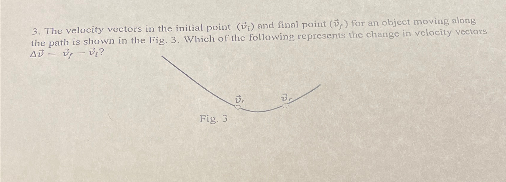 The velocity vectors in the initial point (vec(v)i) | Chegg.com