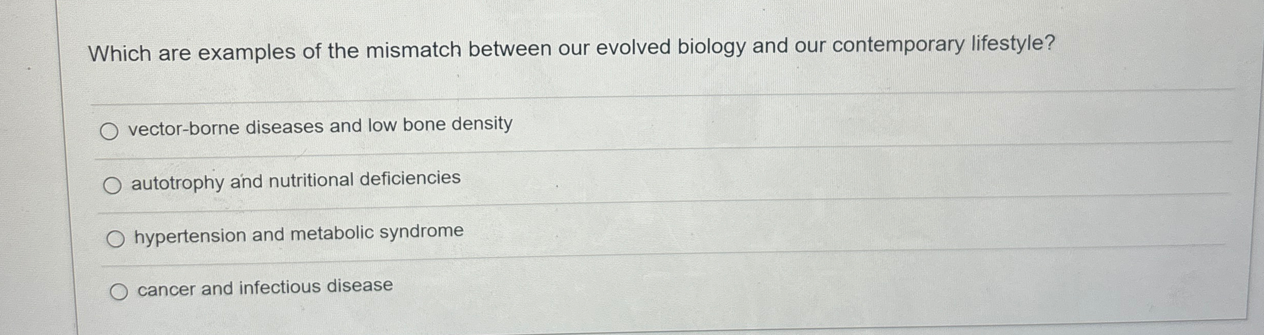 Solved Which are examples of the mismatch between our | Chegg.com