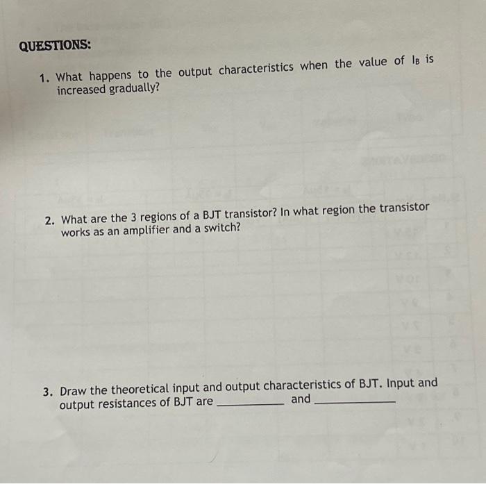 LUESTIONS: 1. What happens to the output | Chegg.com