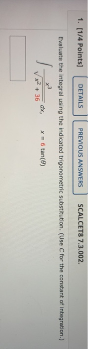 Solved 1. [1/4 Points) DETAILS PREVIOUS ANSWERS SCALCET8 | Chegg.com