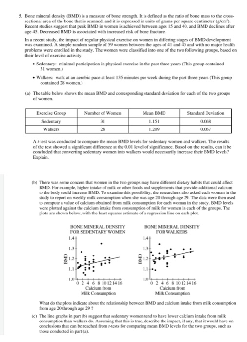 Solved 5. Bone mineral density (BMD) is a measure of bone | Chegg.com