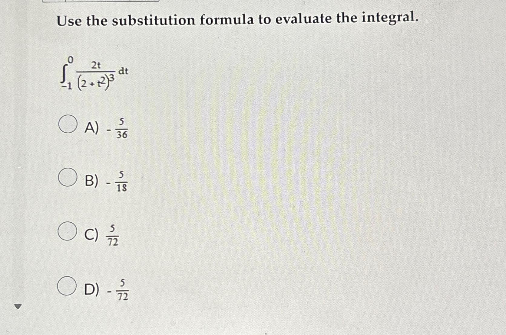 Solved Use the substitution formula to evaluate the | Chegg.com