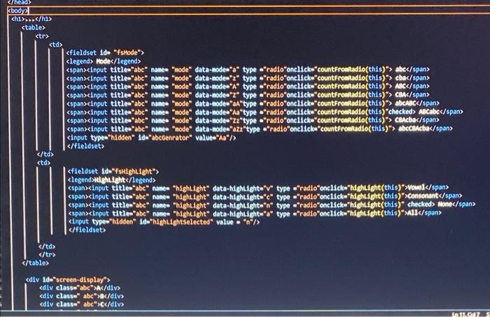 let divCount = document.getElementById( "rowCount" ); | Chegg.com