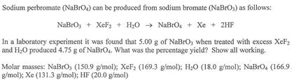 Solved Sodium perbromate (NaBrO4) can be produced from | Chegg.com