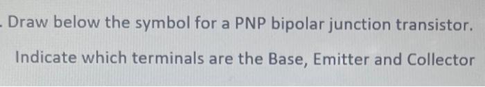 Solved Draw below the symbol for a PNP bipolar junction | Chegg.com