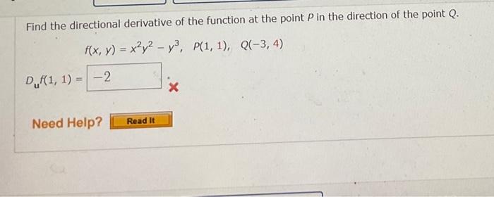 Solved Find The Directional Derivative Of The Function At