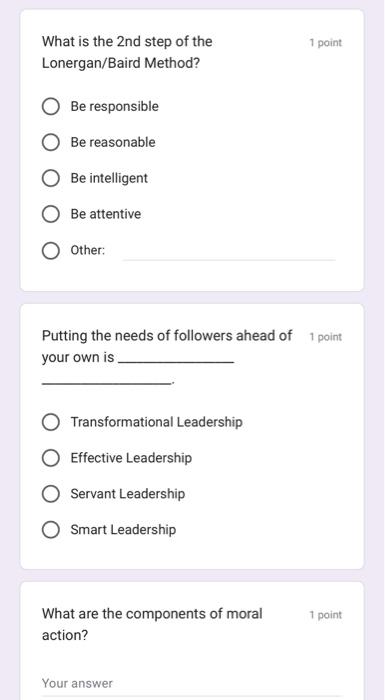 Solved What is the 2 nd step of the 1 point Lonergan/Baird | Chegg.com