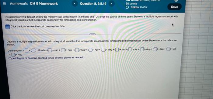 Solved III Homework: CH 9 Homework « Question 8, 9.5.19 50 | Chegg.com