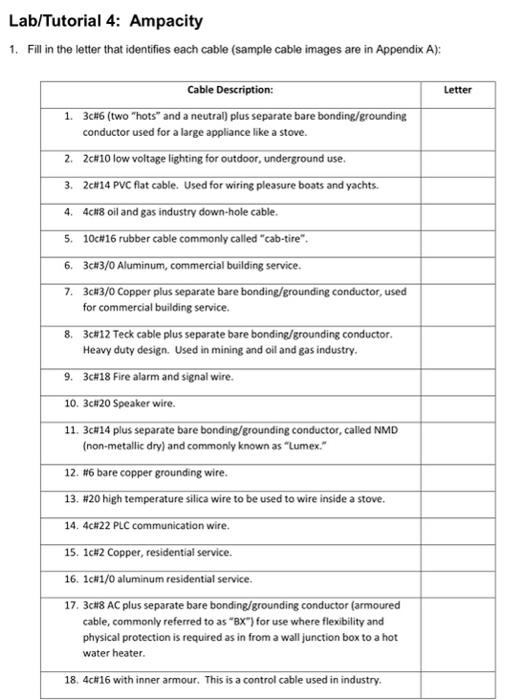 1. Fill in the letter that identifies each cable | Chegg.com