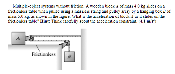 Solved Multiple-object systems without friction: A wooden | Chegg.com