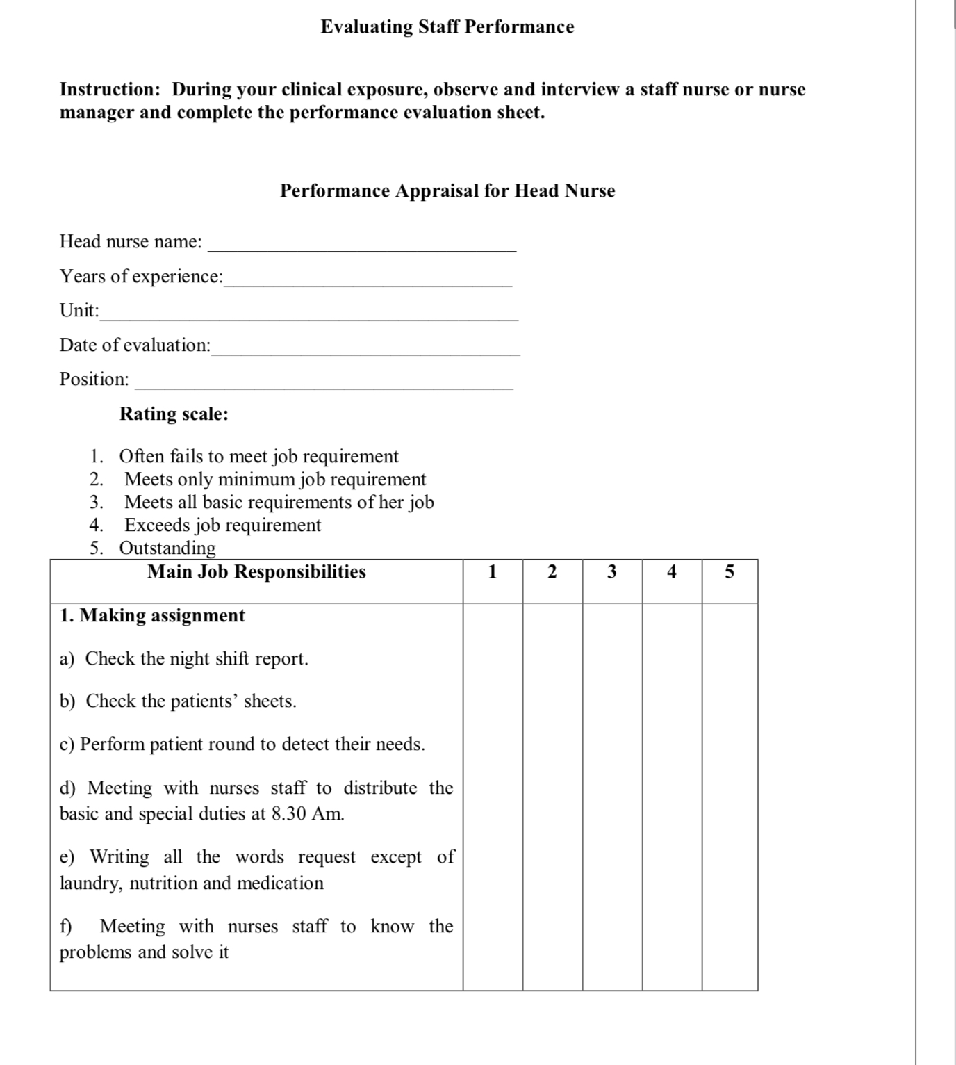 Solved Evaluating Staff PerformanceInstruction: During your | Chegg.com
