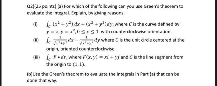 Solved Q2)(25 points) (a) For which of the following can you | Chegg.com