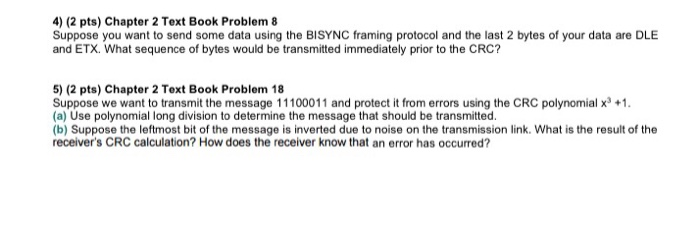 Solved 4) (2 pts) Chapter 2 Text Book Problem 8 Suppose you | Chegg.com