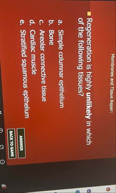 Solved Membranes and Tissue Repair:Regeneration is highly | Chegg.com