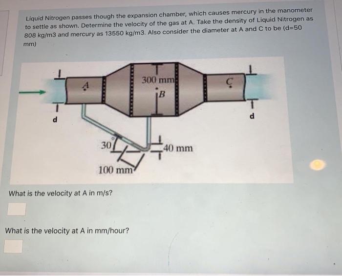 Solved Liquid Nitrogen passes though the expansion chamber, | Chegg.com