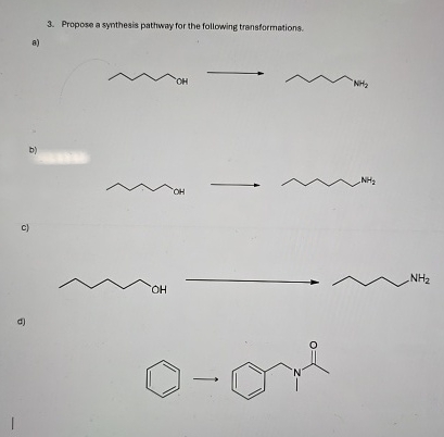 Solved Propose a synthesis pathway for the following | Chegg.com