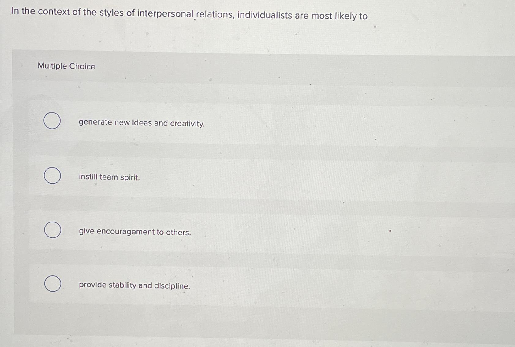 Solved In the context of the styles of interpersonal | Chegg.com