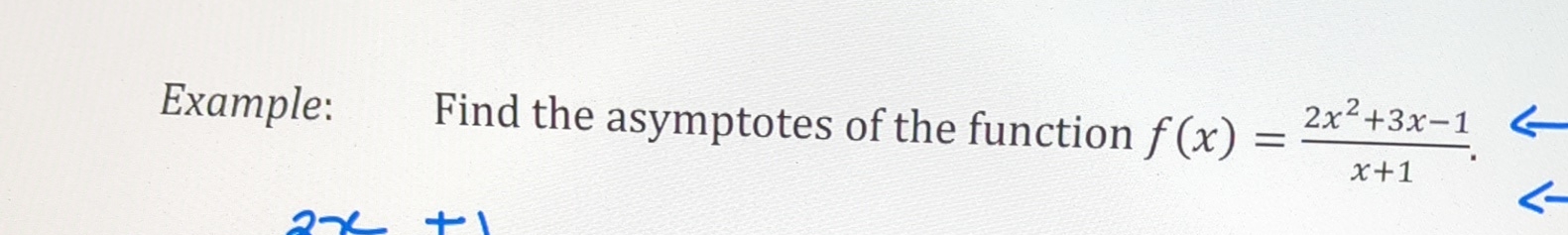 Solved Example: , ﻿Find the asymptotes of the function | Chegg.com