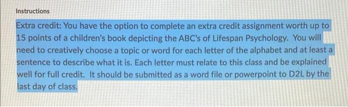 Solved Instructions Extra credit: You have the option to | Chegg.com