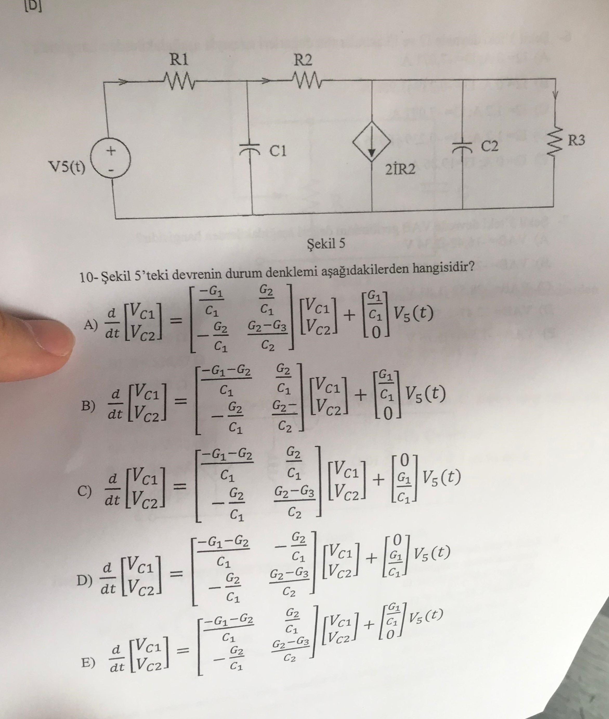 Solved Which of the following is the state equation of the | Chegg.com